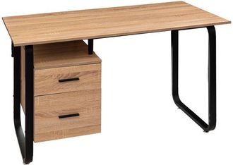 5five Simply Smart 5five Simply Smart - Bureau avec caisson bava effet bois noir - 5five