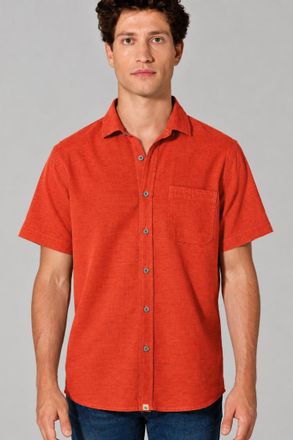 Hempage Hempage Herren vegan Kurzarmhemd Magna Rot