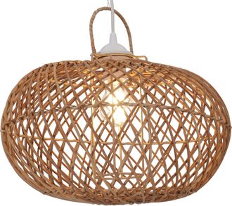 Guru Shop Deckenlampe/Deckenleuchte, in Bali Handgemacht aus Naturmaterial, Rattan - Modell Malaga Braun, 22x38x38 cm