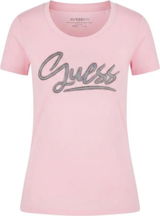 Guess Femme, Tops, Rose, Taille: 36 FR Script Tee