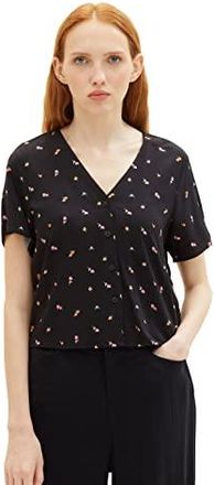 Tom Tailor Denim TOM TAILOR Denim 1036844 Blouse, 31950-Small Black Flower Print, L Femme