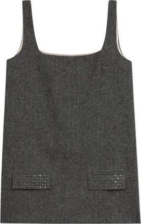 A Paper Kid Femme, Robes, Noir, Taille: 38 FR Abito Corto Tasche Borchiate