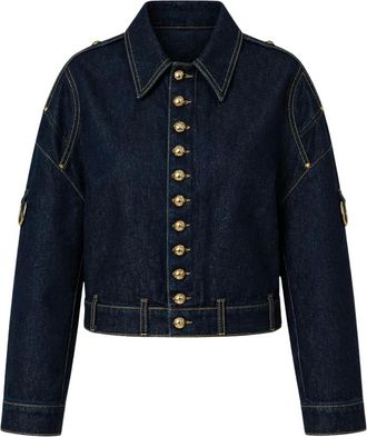 Alessandro Enriquez Femme, Vestes, Bleu, Taille: 38 FR Giacca in denim cropped