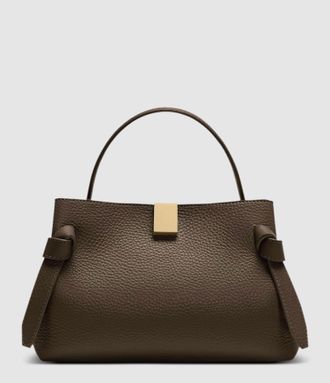 Yuzefi Sac Mini Gyoza Cuir Grain&eacute; Espresso