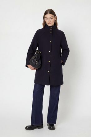 Gerard Darel Manteau droit &agrave; col montant - MALVINA - Marine