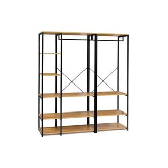 IDMarket Modularer begehbarer Kleiderschrank xxl b. 150 cm detroit Industriedesign