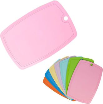 ECO Kunststoff-Schneidebrett mit tiefer Saftrille, 5 mm dick, rutschfeste Schneidebretter f&uuml;r die K&uuml;che, ideales K&uuml;chen-Schneidebrett f&uuml;r Fleisch, Obst un