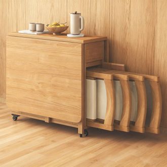 Generic Esszimmer Klappbarer Esstisch mit 4 St&uuml;hlen Esstische im Mid-Century-Modern-Stil mit wasserfester Holzplatte Esszimmerm&ouml;bel Einfache Montage for 6-8 P