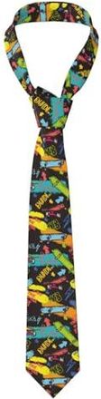 Generic Cravate Pour Hommes Skateboard Color&eacute; Noir Brillant Confortable Cravates Formelle Cravate DAffaires Pour C&eacute;l&eacute;brations Affaires &Eacute;v&eacute;nements