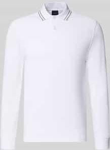 Bugatti Regular Fit Langarm-Poloshirt mit Knopfleiste