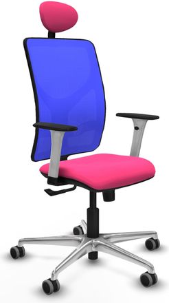 Piqueras y Crespo Stuhl mit verstellbarer Lendenwirbelst&uuml;tze, mit wei&szlig;en und schwarzen Armlehnen und festem Kopfteil, ausgestattet mit 3 Positionen und Schneideschaum, 