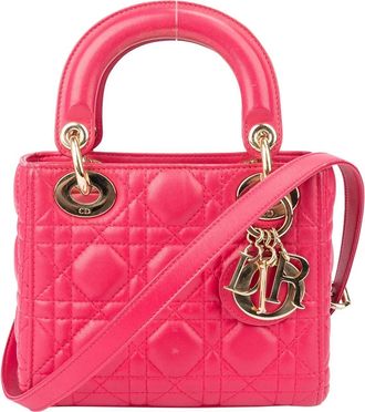 Dior Crossbody Bags - Christian Dior Quilted Leather Mini Lady Dior Hand - Gr. unisize - in Rot - f&uuml;r Damen