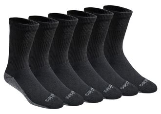 Dickies Dri-Tech Herren-Socken, feuchtigkeitsregulierend, Multipack, Comfort Wide-Top Schwarz (6 Paar), Large