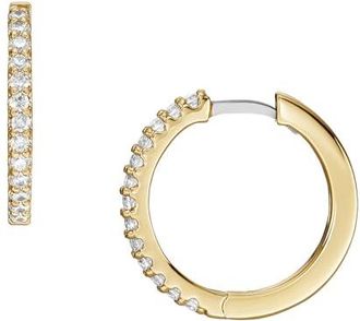 Fossil Créoles All Stacked Up en laiton, doré, à cristaux, pour femme, JA7215710