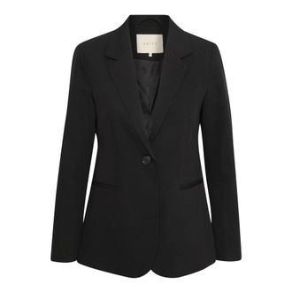 Kaffe Schwarzer Tiefer Blazer Mantel - - Jackets - Damen - Schwarzk - 2XL