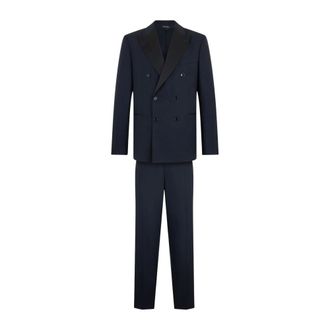 Brooks Brothers Prince of Wales Virgin Wool Tuxedo Suit - - Suits - Herren - Blau - XL