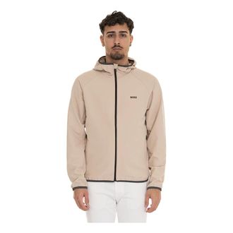 HUGO BOSS Kapuzen-Harrington-Jacke mit Versteckten Taschen - - Jackets - Herren - Beige - S