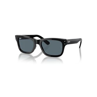 Ray-Ban Burbank Sonnenbrillen Schwarz Fassung Blau Glas 55-20