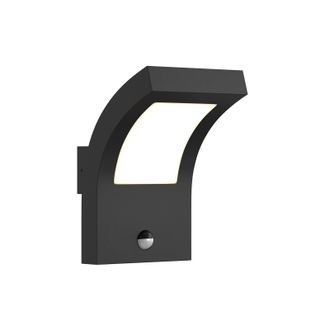 Arcchio LED Wandleuchte außen Advik mit Bewegungsmelder (spritzwassergeschützt (Modern) in Schwarz aus Aluminium (1 flammig,) - Wandlampe für Außenwand/Hauswa