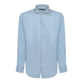 Dell'Oglio Homme, Chemises, Bleu, Taille: S Polo Marron Style Classique