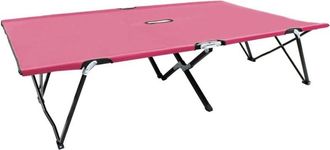 vidaXL Vidaxl - Chaise longue pliable 2 places rose acier