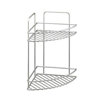 Metaltex Corner Shelf Reflex with 2 Stages 23x23x35cm, Silver, 23 x 23 x 35 cm