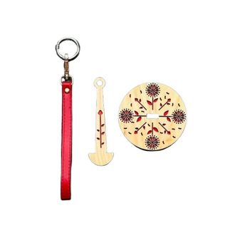 Generic DIY-Garnhalter, Holzwerkzeuge, H&auml;kelzubeh&ouml;r mit Handschlaufe, Wollkn&auml;uelwickler und tragbarer Strickgarn-Organizer(Flower)