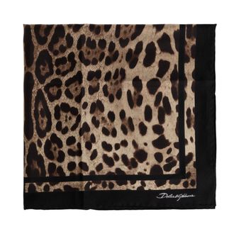 Dolce & Gabbana Femme, Accessoires, Brun, Taille: ONE Size Silk Scarf