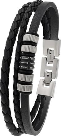 Tom Tailor Tom Tailor Armband f&uuml;r Herren, Edelstahl und Leder und Kautschuk, 20,5+1,5 cm, Bicolor, Geschenkidee, Armschmuck, Herrenschmuck, 2100690