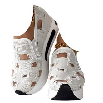 Generic Chaussures plates pour femme - &Eacute;l&eacute;gantes en maille et strass - Talon bloc - Antid&eacute;rapantes - Chaussures de mari&eacute;e - Chaussures de soir&eacute;e - Baskets com