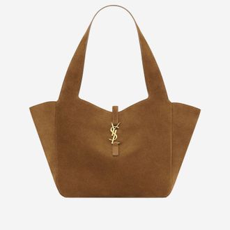Saint Laurent Womens Shoulder Bag Bea 5 &Agrave; 7 Suede Beige