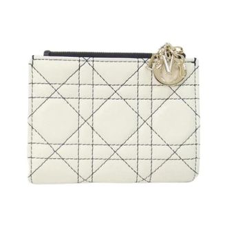 Dior Pre-owned Lady Dior Dahlia Lambskin Wallet Limited - Femme - Pre-owned - Blanc - Taille: ONE Size