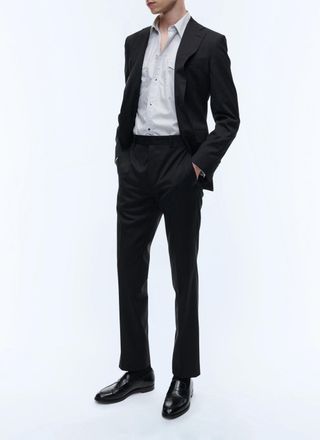 Fursac Pantalon grande taille en serge de laine - Taille 47 - Homme