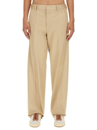 Lanvin Twisted Cotton Chino Trousers - Beige