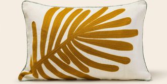 Madura Housse De Coussin Tropi Ecru et moutarde - JAUNE