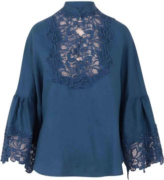 Ermanno Scervino Bluse - Blau