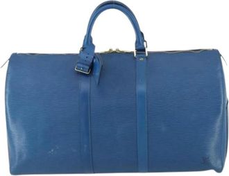 Louis Vuitton unisex, Pre-owned, Bleu, Taille: ONE Size Sac Week-end en Cuir Pre-owned