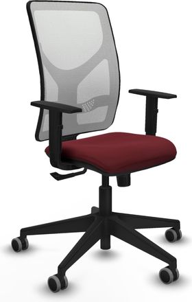 Piqueras y Crespo B&uuml;rostuhl mit 1D-Armlehnen, h&ouml;henverstellbare Lendenwirbelst&uuml;tze, ausgestattet mit 3 Positionen und Schneideschaum, mit Rollen von 65 mm, Parkett, Wei