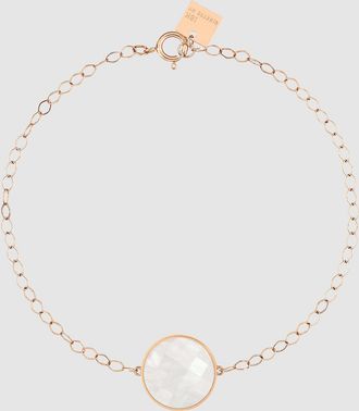 Ginette NY Bracelet Pixie Ever Disc Pierre de Lune Blanche Or Rose