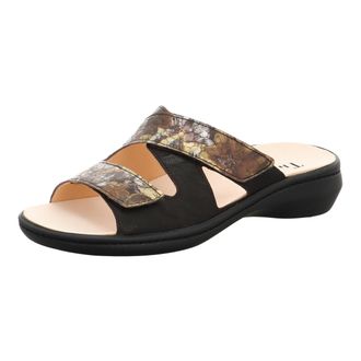 Think Damen CAMILLA chromfrei gegerbte nachhaltige Pantolette, ESPRESSO/KOMBI 3010