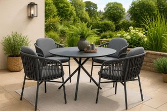 Destiny Sitzgruppe Como mit rundem Esstisch Barletta &Oslash;110cm (4 Personen)