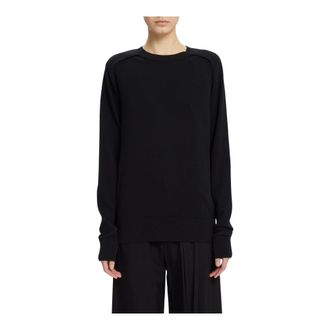 Ann Demeulemeester Schwarzer Rundhalspullover mit Armlochdetail - - Knitwear - Damen - Schwarzk - S