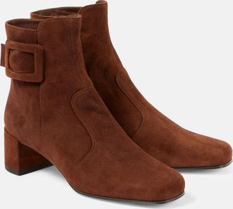 Roger Vivier Ankle Boots Tres Vivier Polly aus Veloursleder