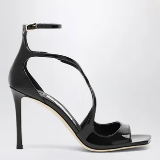 Jimmy Choo London Azia Sandalen aus schwarzem Lackleder