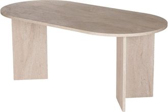Hanah Home Table &agrave; manger en bois Sablin - 180 x 89 x 75 cm - Travertin