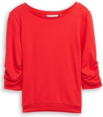 Tom Tailor Sweatshirt Strick & Sweatshirts Fitted Sweatshirt mit Raffungen