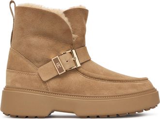 Tommy Hilfiger Schneeschuhe Tommy Hilfiger Th Buckle Shearling Snow Boot FW0FW09687 Beige