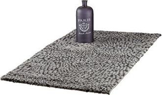 Relaxdays Teppich Shaggy als Flur Läufer für Diele, Wohnzimmer, gemusterter Hochflor Teppich rechteckig, 70x140cm, grau