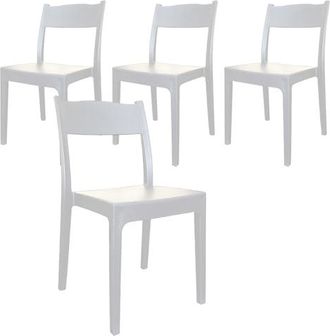 Gardenia Stuhlhusse, Polypropylen, Weiß, 4 Stück