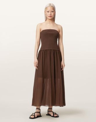 AllSaints Tegan - Robe - Marron